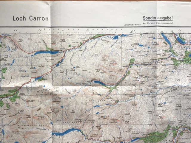 ORIGINAL WW2 GERMAN Military Map Of Loch Carron, Scotland 8/39 £8.00 ...