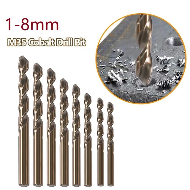 HEAVY DUTY DRILL Bit Set 1 8mm M35 Cobalt HSS For Stainless Steel Drilling £5.21 - PicClick UK