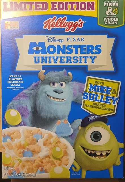 KELLOGG'S DISNEY/PIXAR MONSTERS University Cereal Box £47.18 - PicClick UK