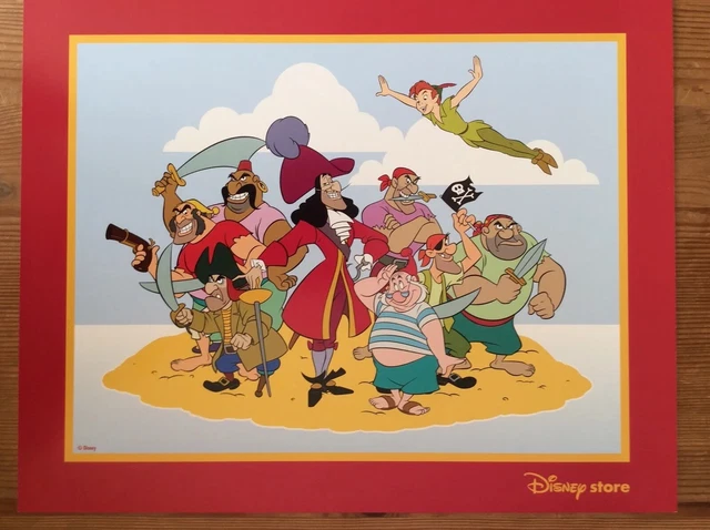 DISNEY STORE OFFICIAL Peter Pan 2 Artwork Print Captain Hook Mr Smee £3 ...