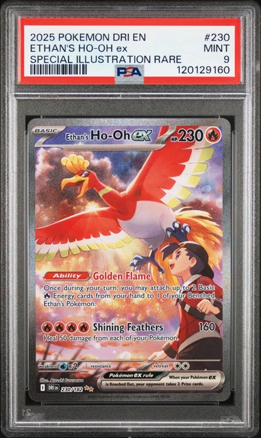 2025 POKEMON S&V Destined Rivals #230 SIR Full Art Ethan's Ho-oh ex PSA ...