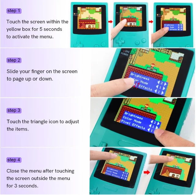 GAMEBOY COLOR AMOLED Sound AMP MOD Console CGB-001 GBC Sky Blue Shell ...