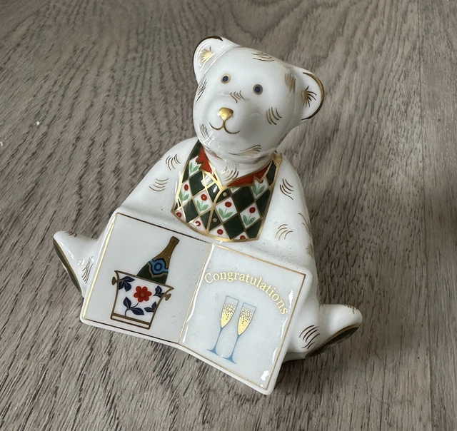 ROYAL CROWN DERBY Congratulations Teddy Bear Paperweight £35.00 ...