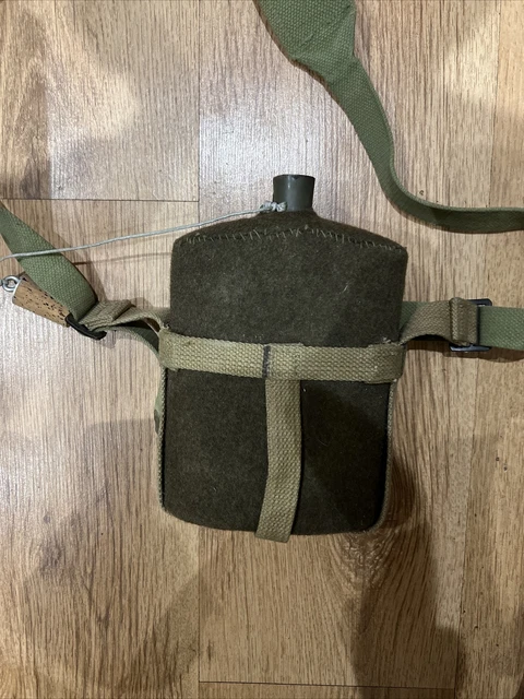 WW1 BRITISH ARMY WATER BOTTLE green TYPE WITH KHAKI FELT COVER £20.00 ...