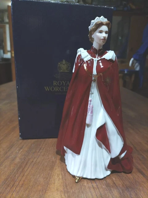 ROYAL WORCESTER QUEEN Elizabeth II 80th Birthday Figurine Boxed China ...