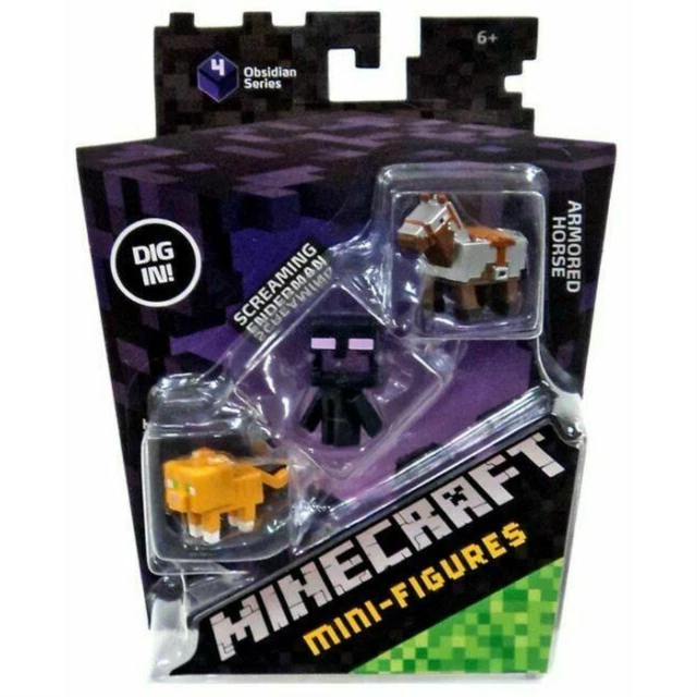 MINECRAFT MINI FIGURE 3 Pack Armored Horse Screaming Enderman & Tabby ...
