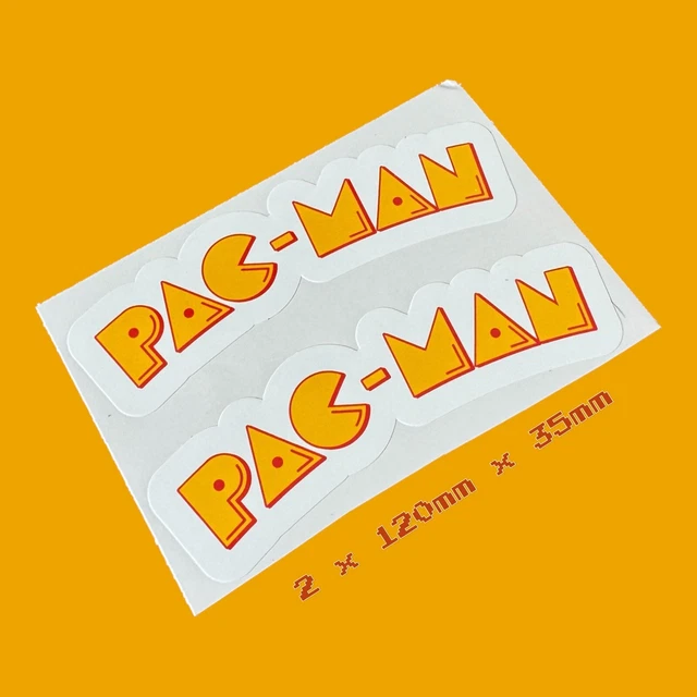 PACMAN PAC MAN X2 Classic 1980's Logo Vinyl Sticker Decal Arcade Gaming Machine £3.99 - PicClick UK