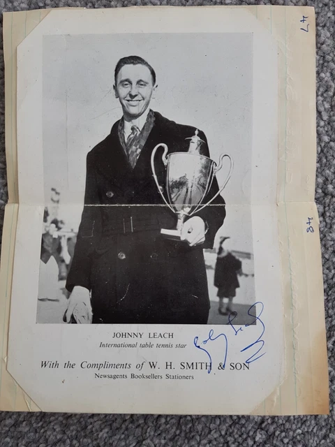 RARE JOHNNY LEACH World Table Tennis Champion Autograph. £10.00 ...