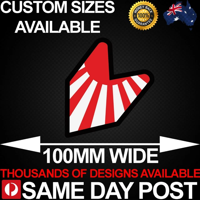 JDM JAPANESE FLAG 100mm Wide Vinyl Car Sticker Decal Funny Meme Cheap ...