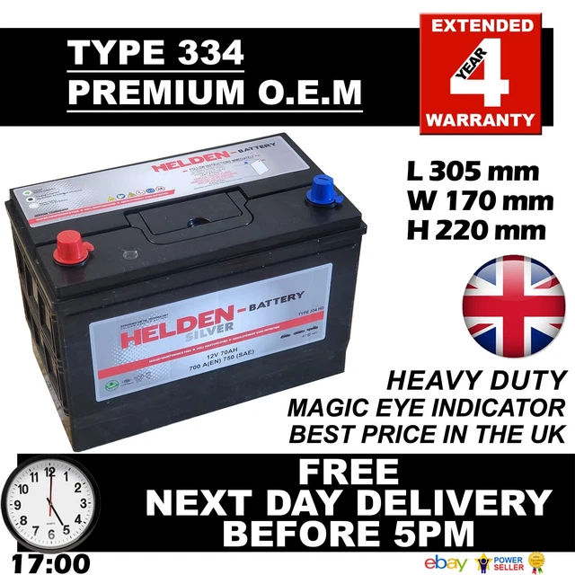 YUASA YBX5334 EQ. Car Battery 12V Silver High Performance 4 Yr Warranty ...