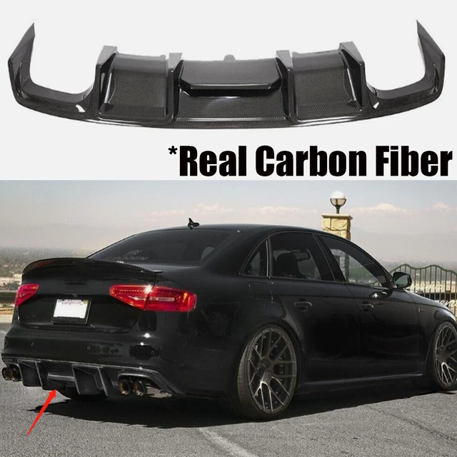 REAR BUMPER LIP Diffuser Spoiler Real Carbon Fiber For Audi S4 B8 Sedan ...