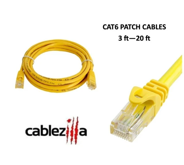 CAT6 YELLOW PATCH Cord Network Cable Ethernet LAN RJ45 UTP 3FT - 20FT ...