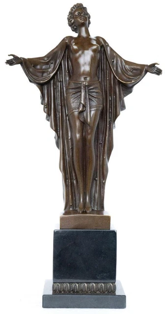 ART DECO STYLE Bronze & Marble Lady - Spring Awakening - DH Chiparus ...