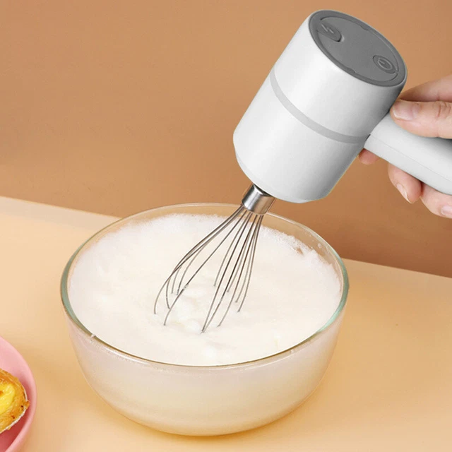 HAND MIXER ELECTRIC Whisk Cordless Portable Hand Whisk USB Rechargeable ...