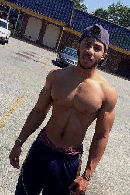 Shirtless Male Muscular Beefcake African American Black Beard Photo 4x6