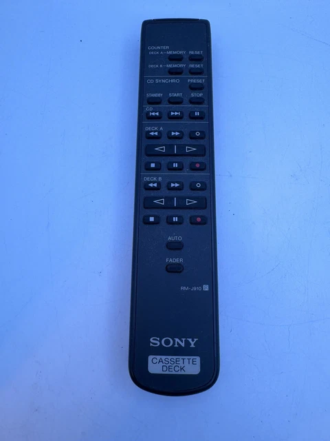 SONY RM-J910 CASSETTE Deck Remote Control TC-WE425 WE435 WE475 WE625 ...
