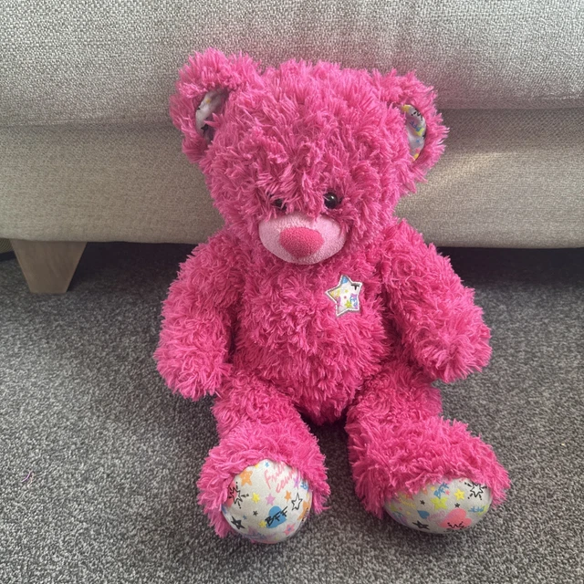 PINK FLUFFY BFF build a bear teddy bear hot pink plush £5.43 - PicClick UK
