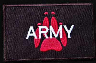 BRITISH ARMY - Dog Handler + Paw Print - Black Morale Sew On Patch - No874a £2.00 - PicClick UK