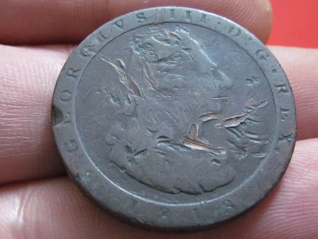 ISLE OF MAN British King George Iii ( 1813 Rare Scarce ) One Penny Rare ...