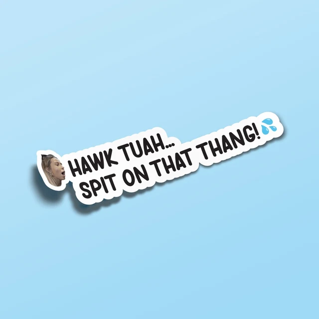 HAWK TUAH SPIT On That Thang Funny Car Stickers Decals Meme Tiktok ...