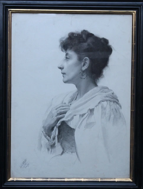HORACE HENRY CAUTY Ritratto Arte Vittoriana Britannica Disegno Donna ...