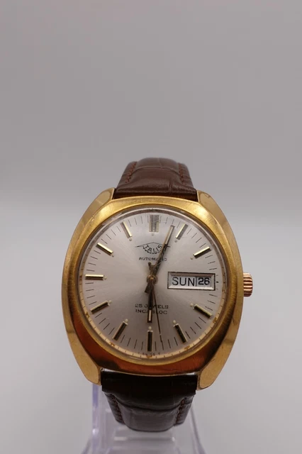 VINTAGE TALIS SWISS 25 Jewel Automatic Mens Watch Day Date Gold Swiss Retro 70s £100.00 ...