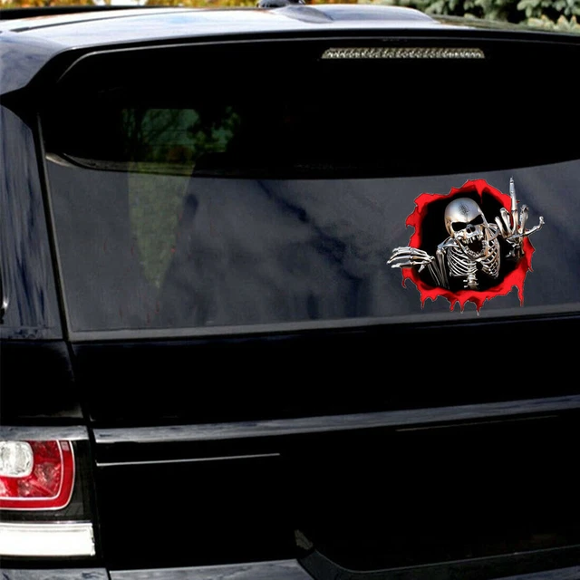 DIY 3D METAL Skeleton Skull Car Sticker Side Trunk Motorcycle Emblem ...