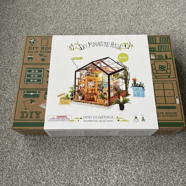 ROLIFE CATHY'S FLOWER House,DIY Miniature Dollhouse.Partially Assembled ...