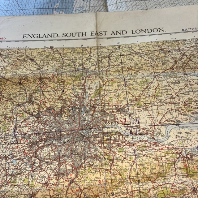 WW2 1941 &MILITARY Edition" Cloth Map Of England, South East And London ...