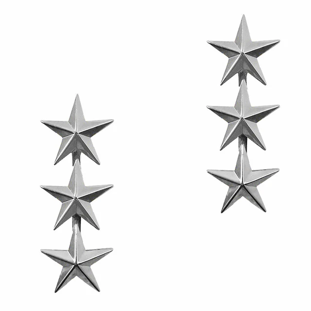 PAIR U.S. ARMY Officer Rank Insignia Lieutenant General Three Star ...