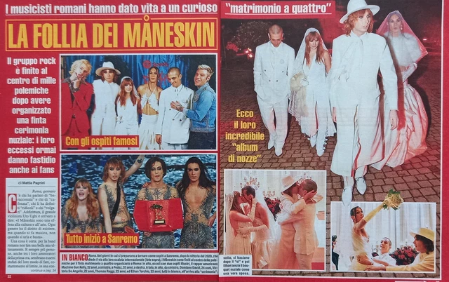 ITALIAN CLIPPING RITAGLIO 2023 MANESKIN la follia del matrimonio 3 ...