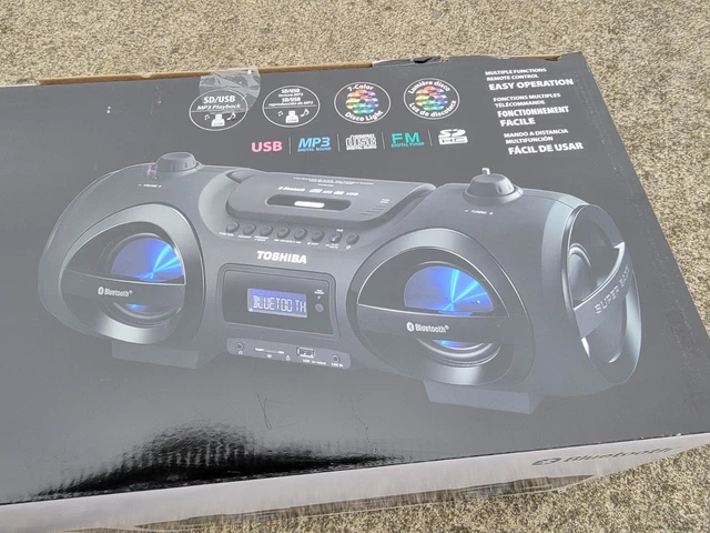 TOSHIBA BLUETOOTH BOOMBOX with Remote EQ USB SD AUX CD FM MP3 NEW IN ...