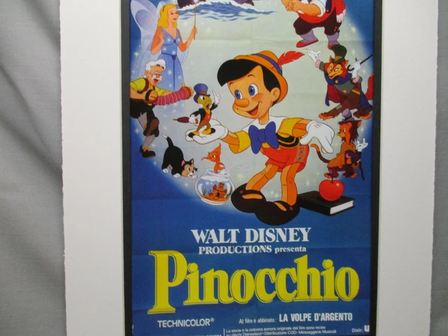 DISNEY MOVIE POSTER Pinocchio 1940 Walt Disney Studios Italy Italian £ ...