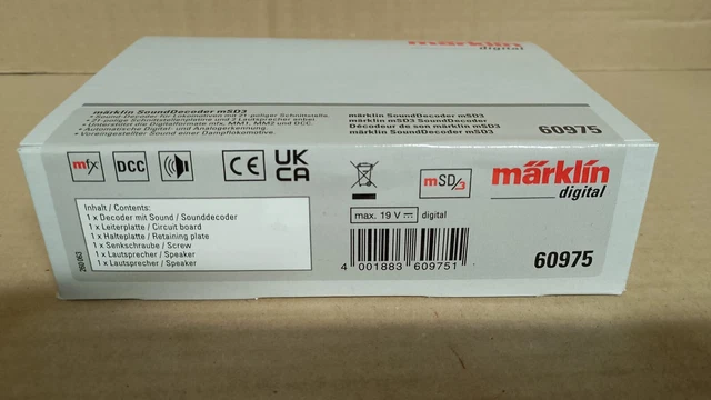 MÄRKLIN 60975 H0 Sound-Decoder mSD3 Dampflok NEU ungeöfnete OVP, XXL ...