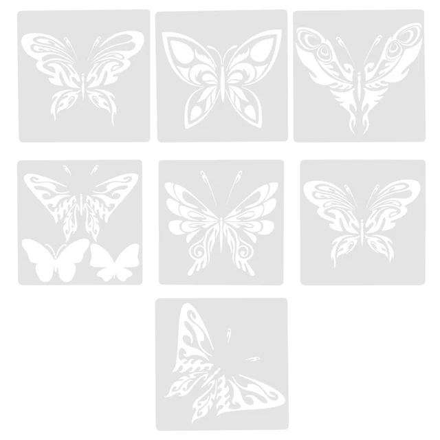 7 PCS GABARIT De Découpe Pochoirs Graffitis Classe Bricolage Moule EUR ...