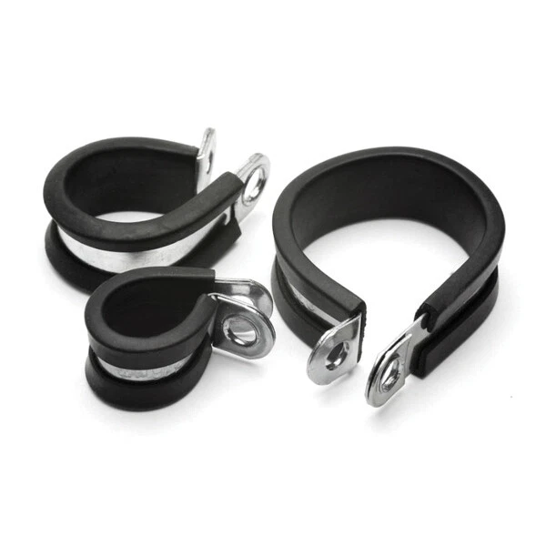 Rubber Lined P-Clips Stainless Steel 304 Rubber-Lined P-Clips - For 6mm ...
