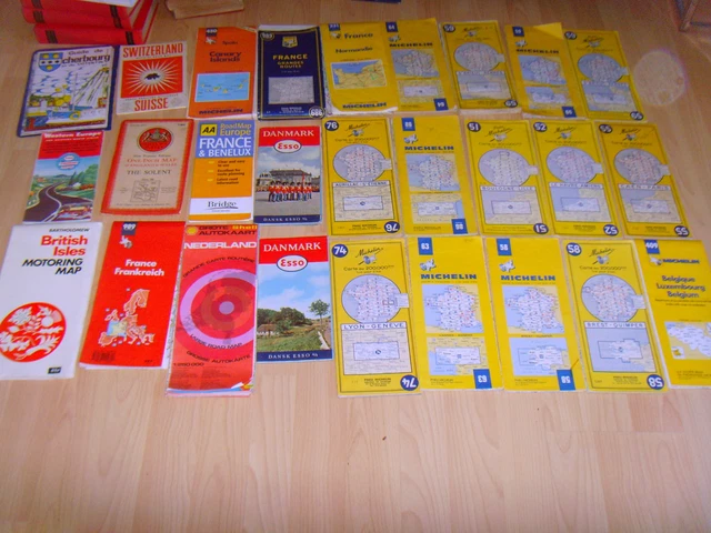 23 RARE VINTAGE Old Michelin Road Maps France, Spain, Denmark and other ...