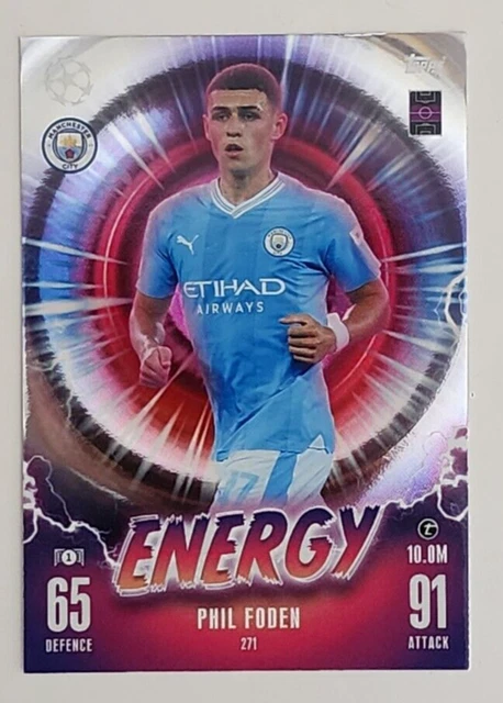 2024 MATCH ATTAX Extra UEFA Phil Foden Energy Foil Card VERY RARE #271 ...