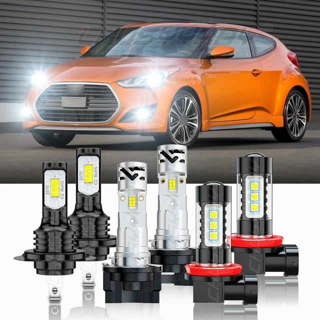 FOR HYUNDAI VELOSTER 2012-2017 LED Headlight High/Low Beam + Fog Light ...