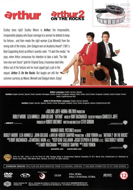 ARTHUR 1 & Arthur 2: On The Rocks [1981 + 1988] - Dudley Moore [2x DVD ...