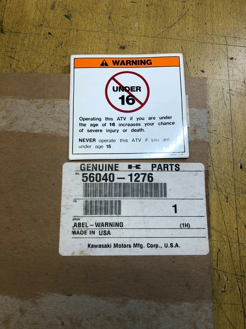 MONOGRAMME LABEL KAWASAKI 56040-1276 kef klf ksf ksv kvf EUR 3,64 ...