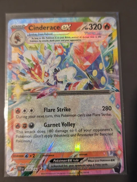 POKÉMON TCG STELLAR Crown Cinderace EX Double Rare Card 028/142 £2.24 ...