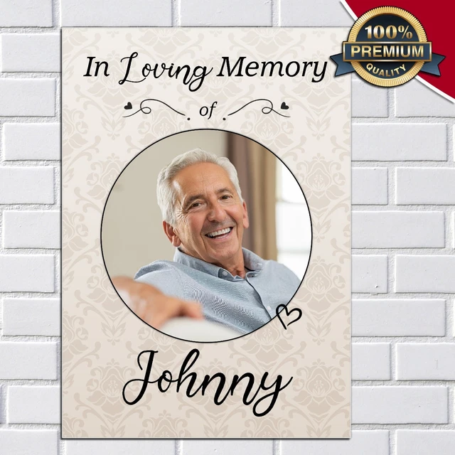 PERSONALISED IN LOVING Memory Memorial Poster Banner N220 Funeral Wake ...