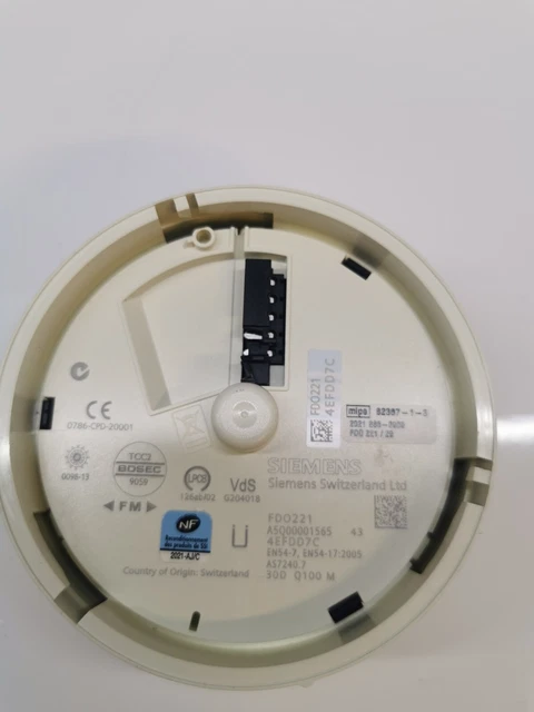 SIEMENS FDO221 DÉTECTEUR optique de fumée Automatique A5Q00001565 NEUF ...
