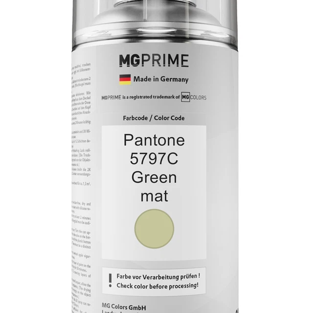 PANTONE 5797C GREEN mat acrylique bombe aérosol 2C 400ml séchage rapide ...