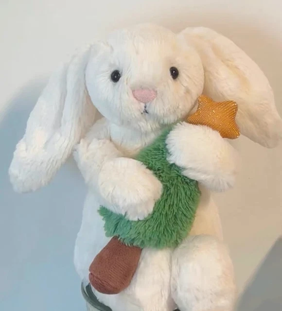 JELLYCAT 20CM WHITE Christmas Rabbit Doll Christmas Gift with Dust Bag ...