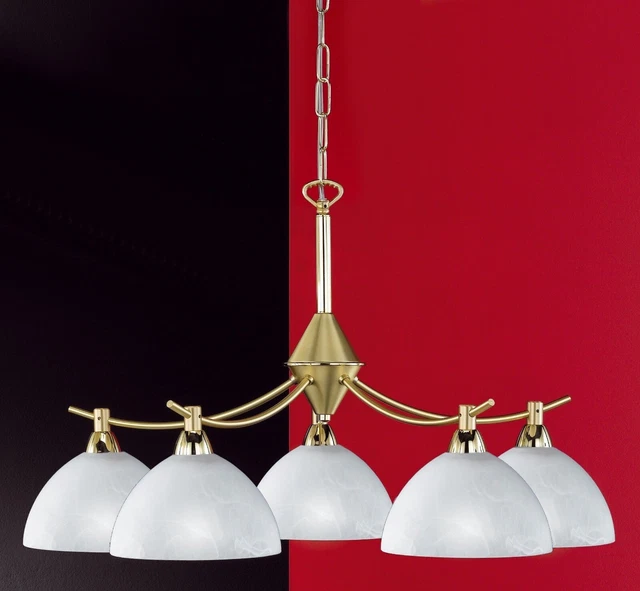 HONSEL PENDELLEUCHTE KRONE Hängelampe Amsterdam 5flg. E14 19685 messing ...