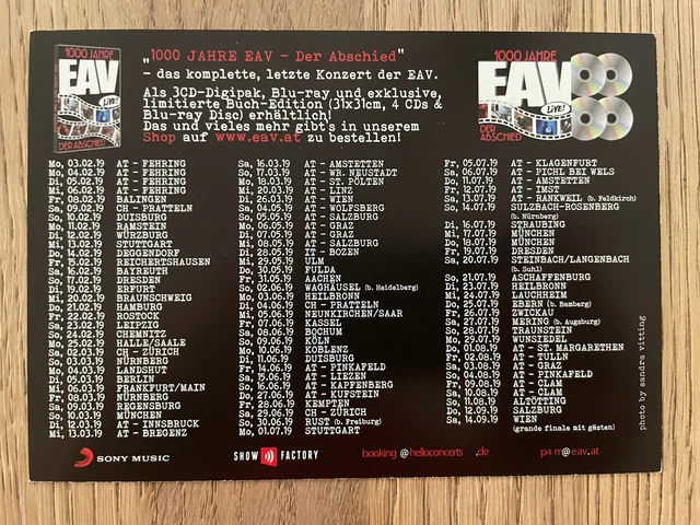 ORG. AUTOGRAMM VON EAV - Erste Allgemeine Verunsicherung ... ORG. AUTOGRAMM VON EAV - Erste Allgemeine Verunsicherung ...