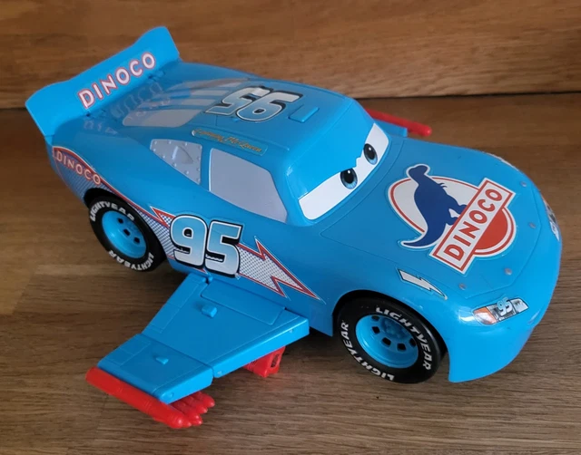 DISNEY PIXAR CARS DINOCO McQUEEN WITH FLYING WINGS AND ROCKETS 10" CAR ...