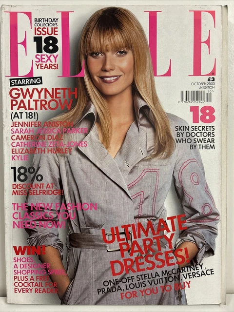 ELLE MAGAZINE OCTOBER 2003 Gwyneth Paltrow Jennifer Anison Sarah Kylie ...